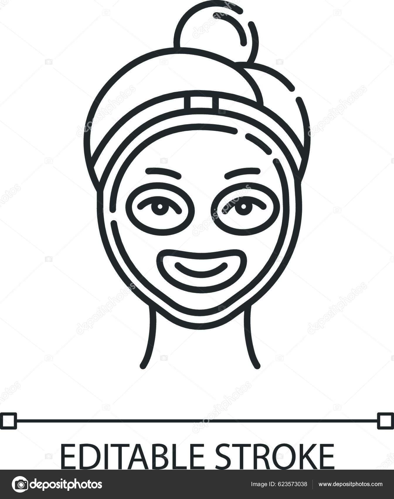 Vitamin Mask Linear Icon Skin Care Procedure Facial Beauty Treatment ...