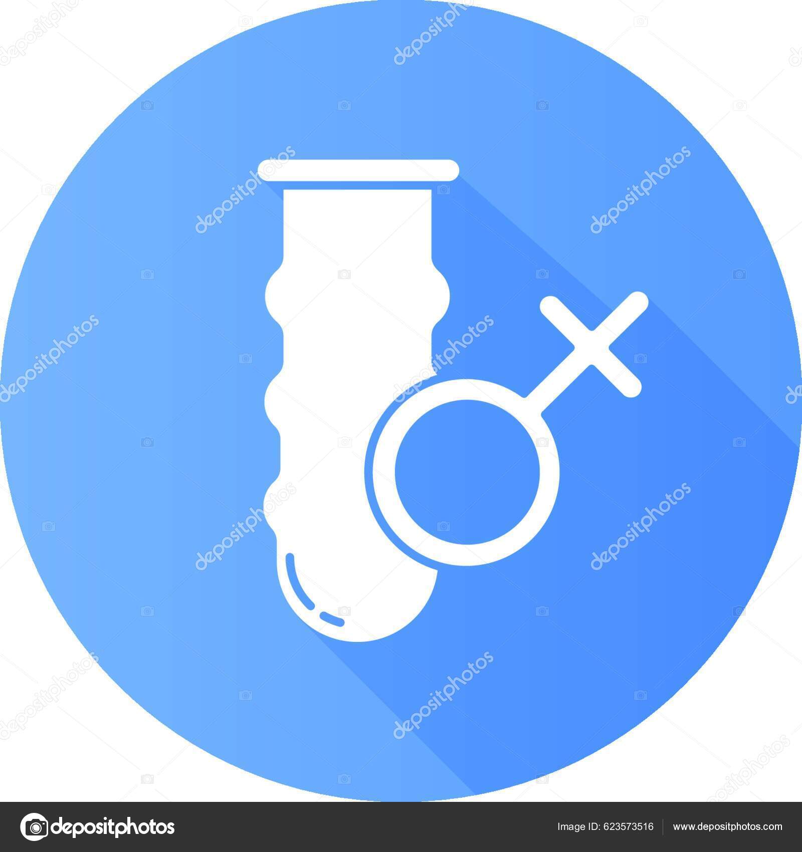 Female Condom Blue Flat Design Long Shadow Glyph Icon Latex Stock ...