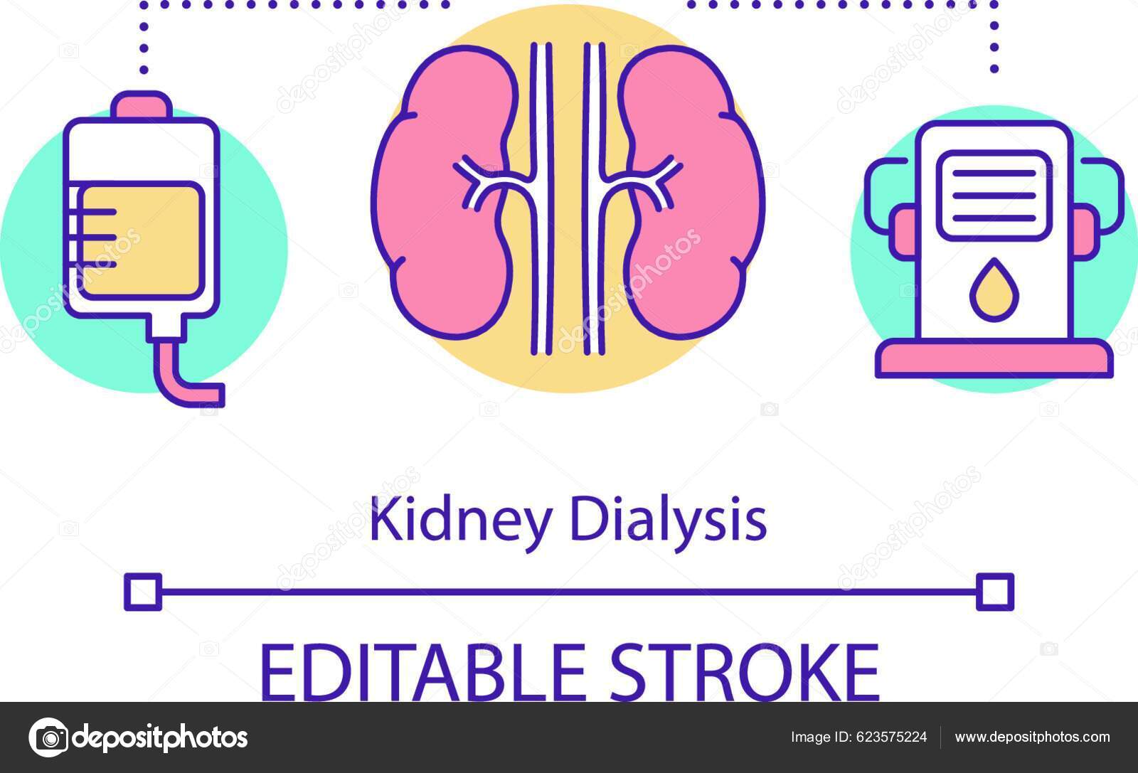 Icono Del Concepto Diálisis Renal Hemodiálisis Tratamiento Médico ...