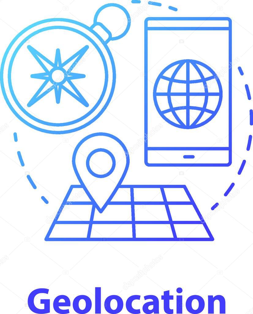"Icono del concepto de geolocalización. Idea de navegación GPS ...