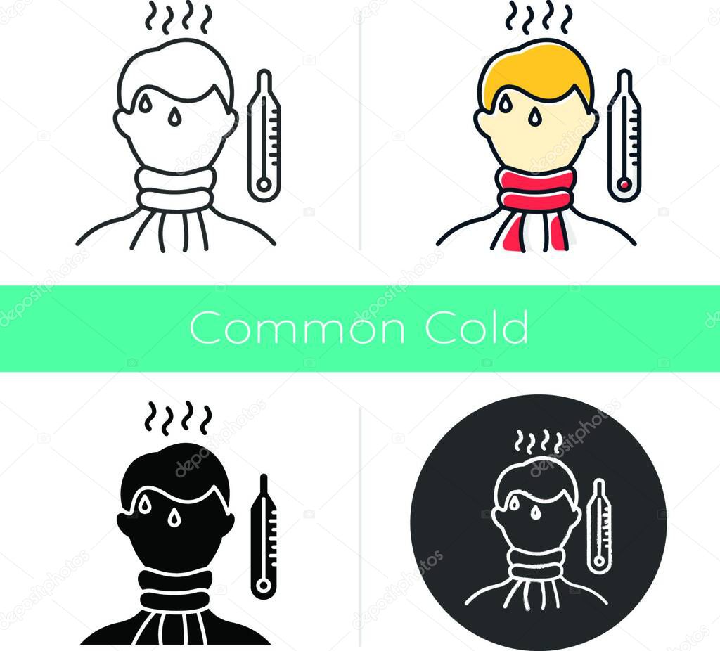 "Icono de alta temperatura. Síntoma de fiebre. Enfermedad, enfermedad ...