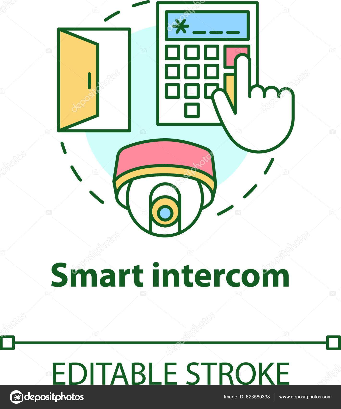 Smart Intercom Concept Icon Security System Idea Thin Line Illustration Stock Vector by ©YAY ...