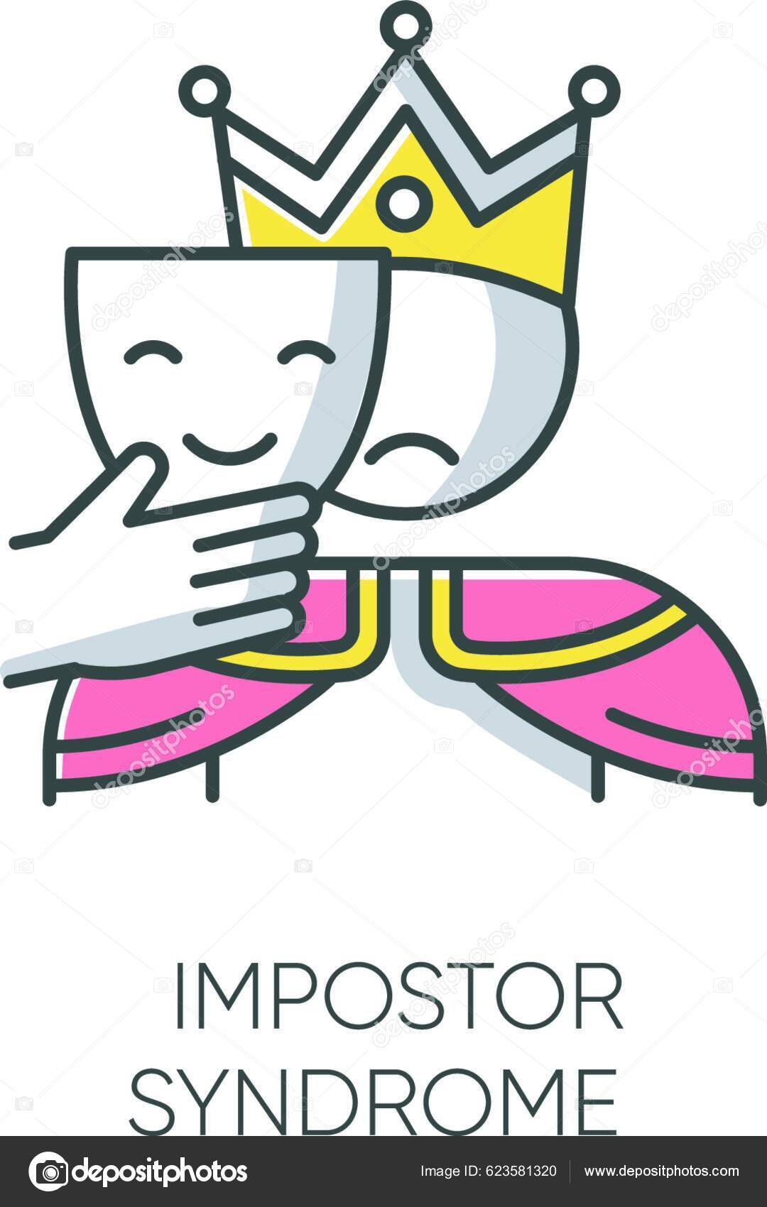 Impostor Syndrome Color Icon Sad Man Smile Mask Fraud Doubt Stock ...