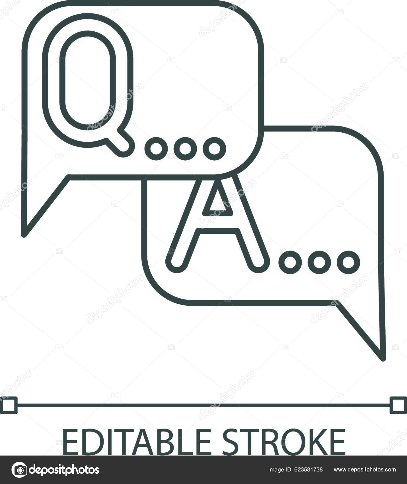 Survey Linear Icon Questions Answers Faq Sign Speech Bubbles Message ...