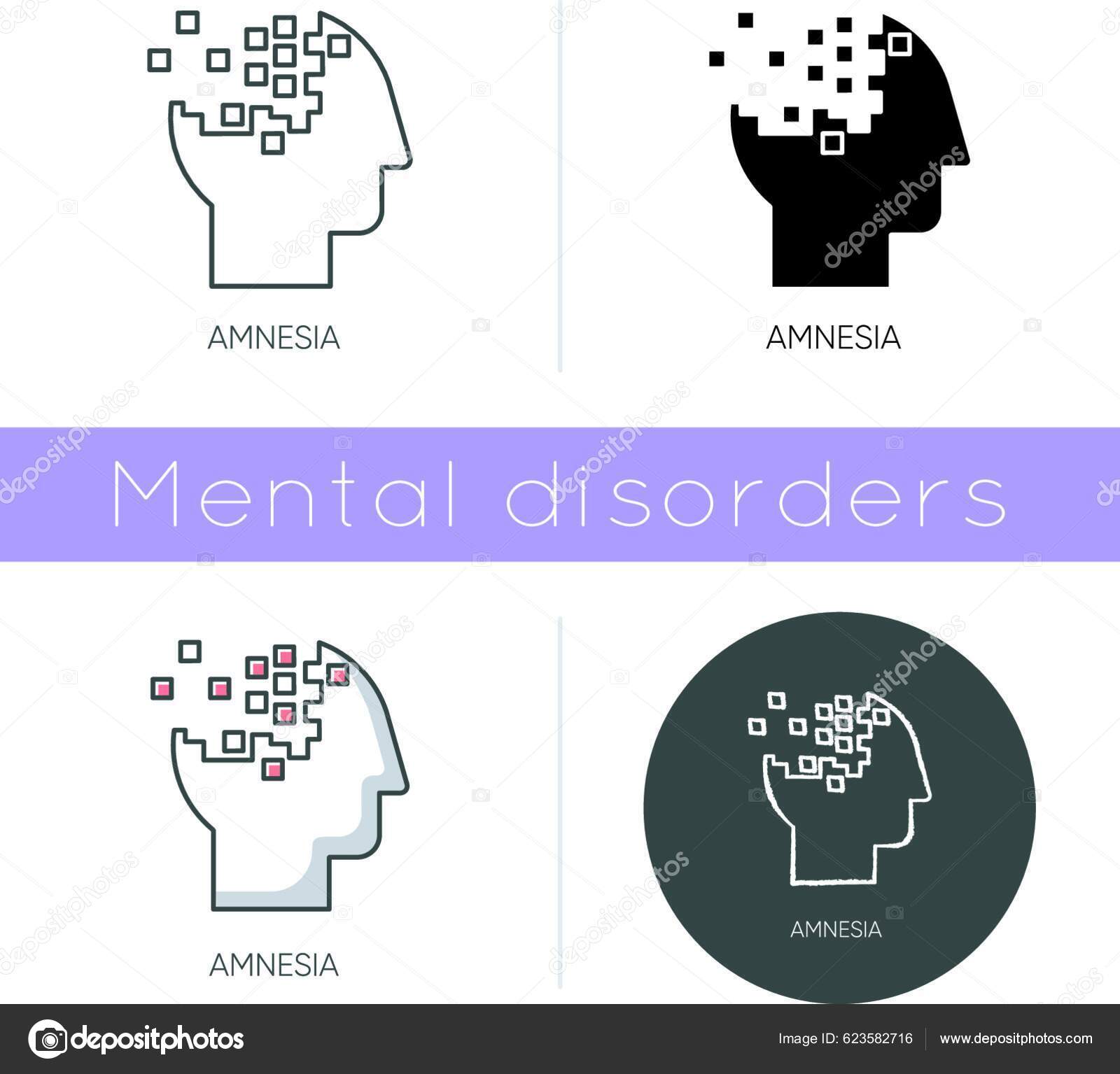 Amnesia Icon Memory Loss Forgetting Brain Injury Trouble Remembering ...