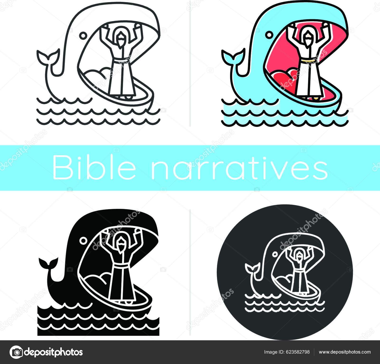 Jonah Whale Icon Old Testament Story Jonahs Miraculous Return Jaws ...