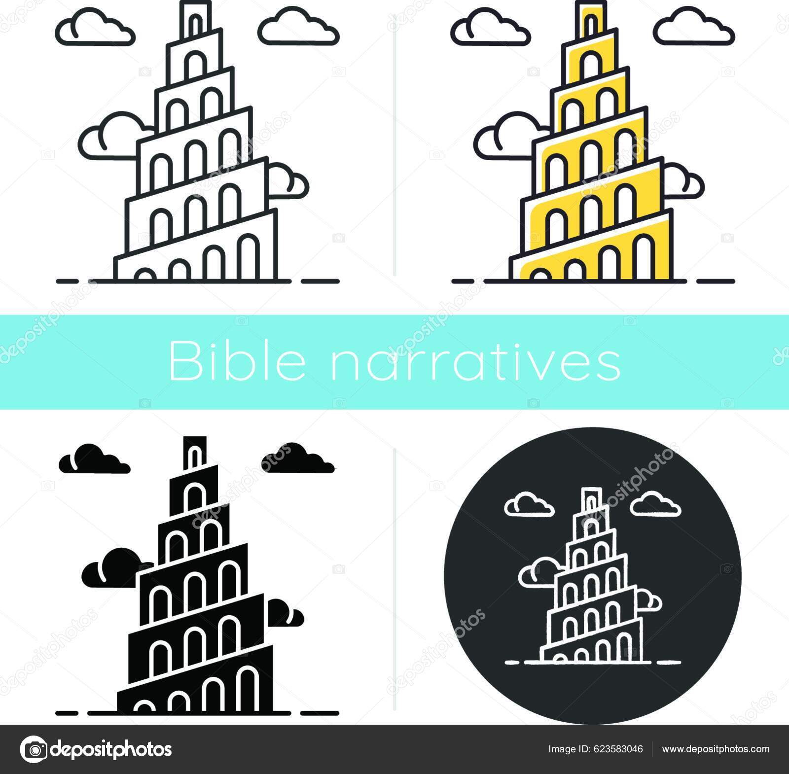 Babel Tower Bible Story Icon Ziggurat High Structure Babylonia ...