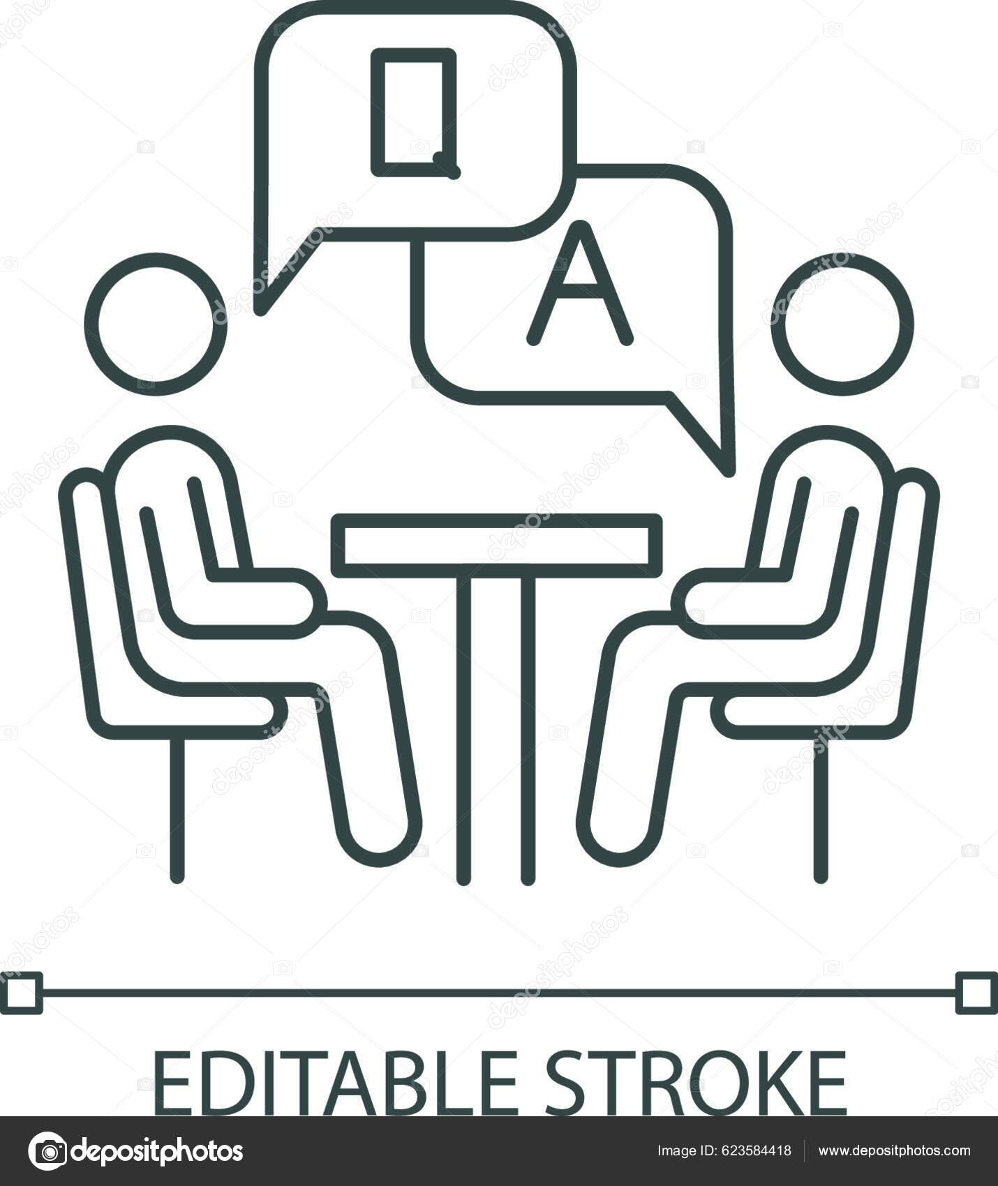 Personal Interview Survey Linear Icon Questions Answers Poll Consumer ...