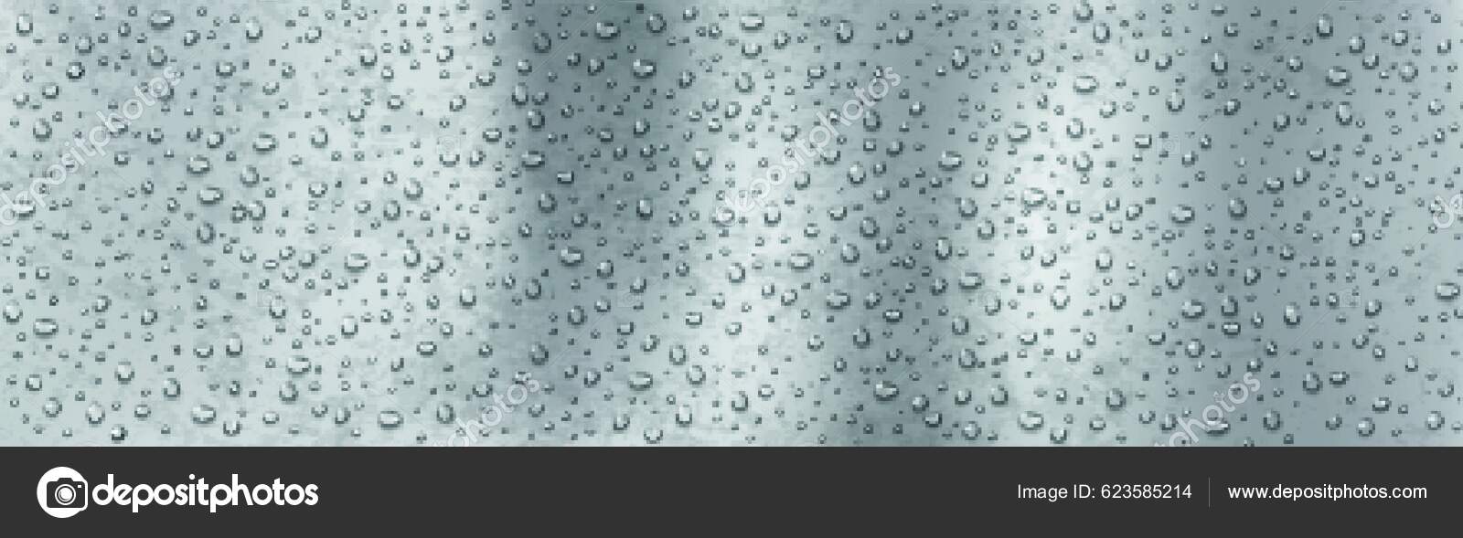 Realistic Drops Water Silver Metal Background Vector Stock Vector by ...