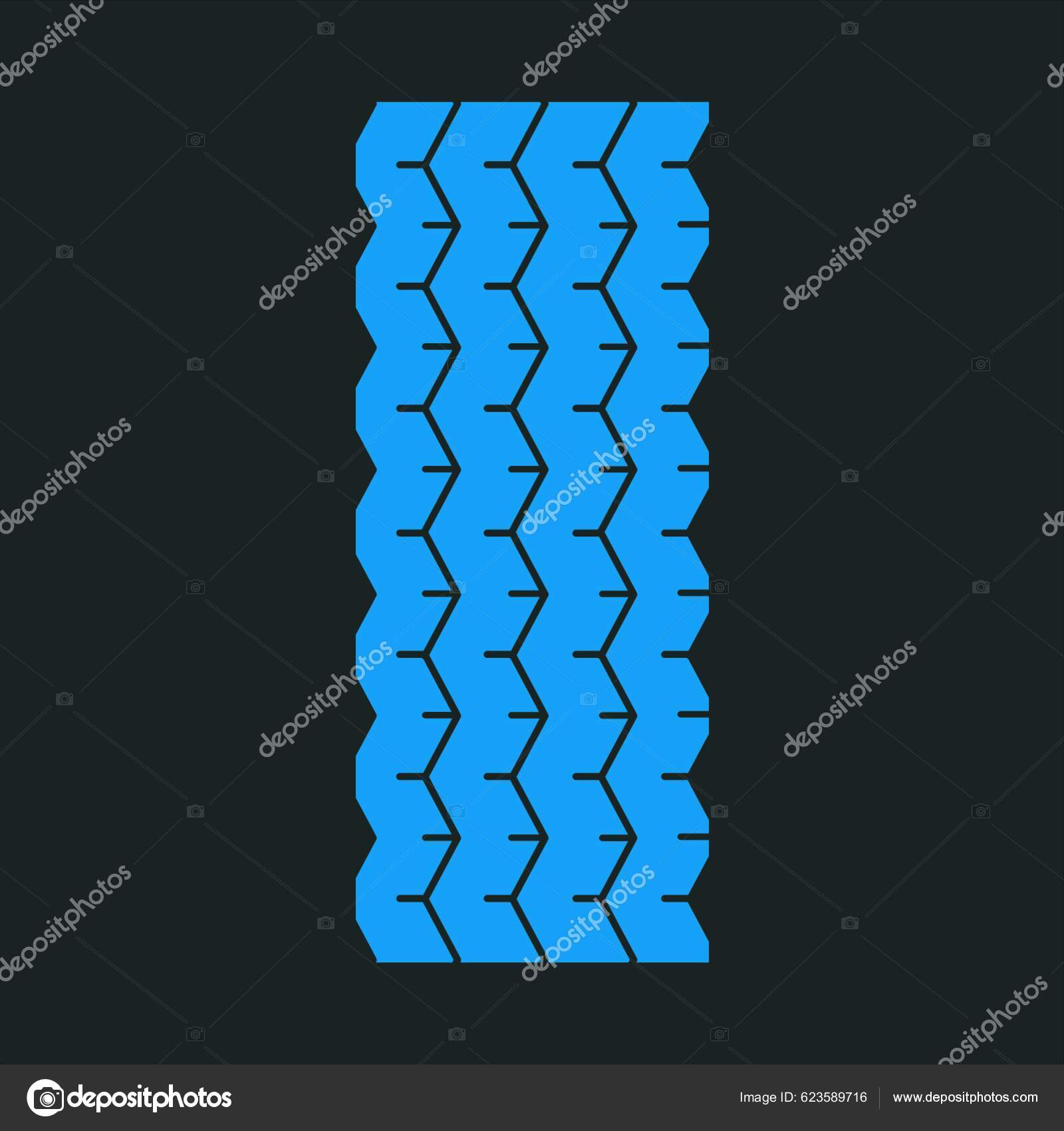 Track Tread Blue Rgb Color Icon Detailed Automobile Motorcycle Tyre ...