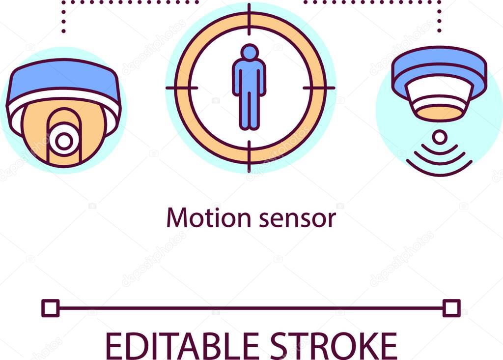 Icono Del Concepto Del Sensor Movimiento Detector Movimiento ...