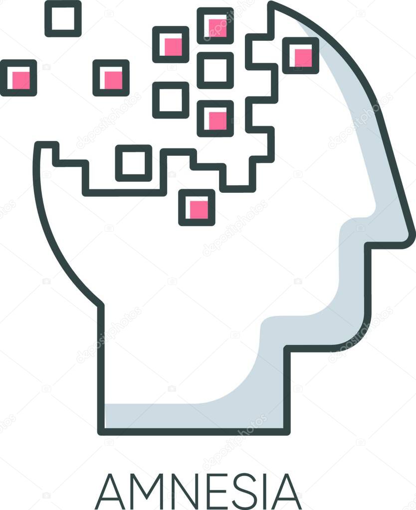 Icono de color de Amnesia. La pérdida de memoria. Olvidándome de la ...