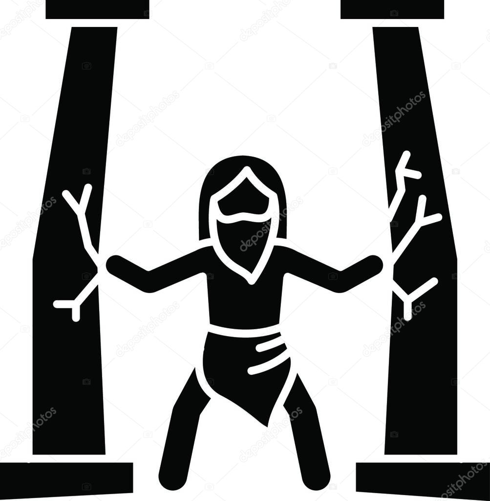 "Icono de glifo de historia bíblica de Sansón. El último juez. Poderoso ...