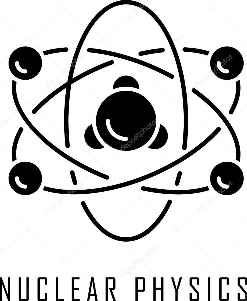 "Icono del glifo de física nuclear. Modelo de estructura atómica ...