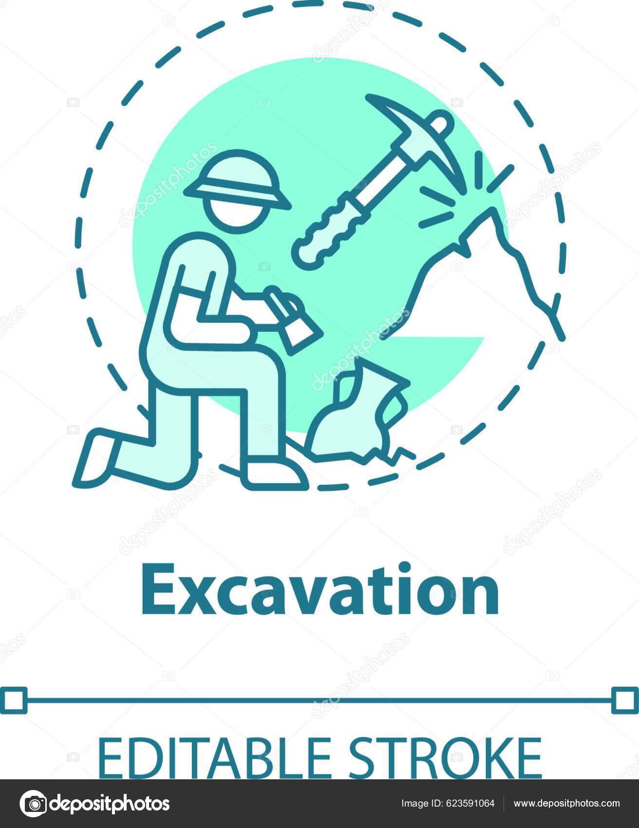 Excavation Concept Icon Archaeological Expedition Historical Research ...