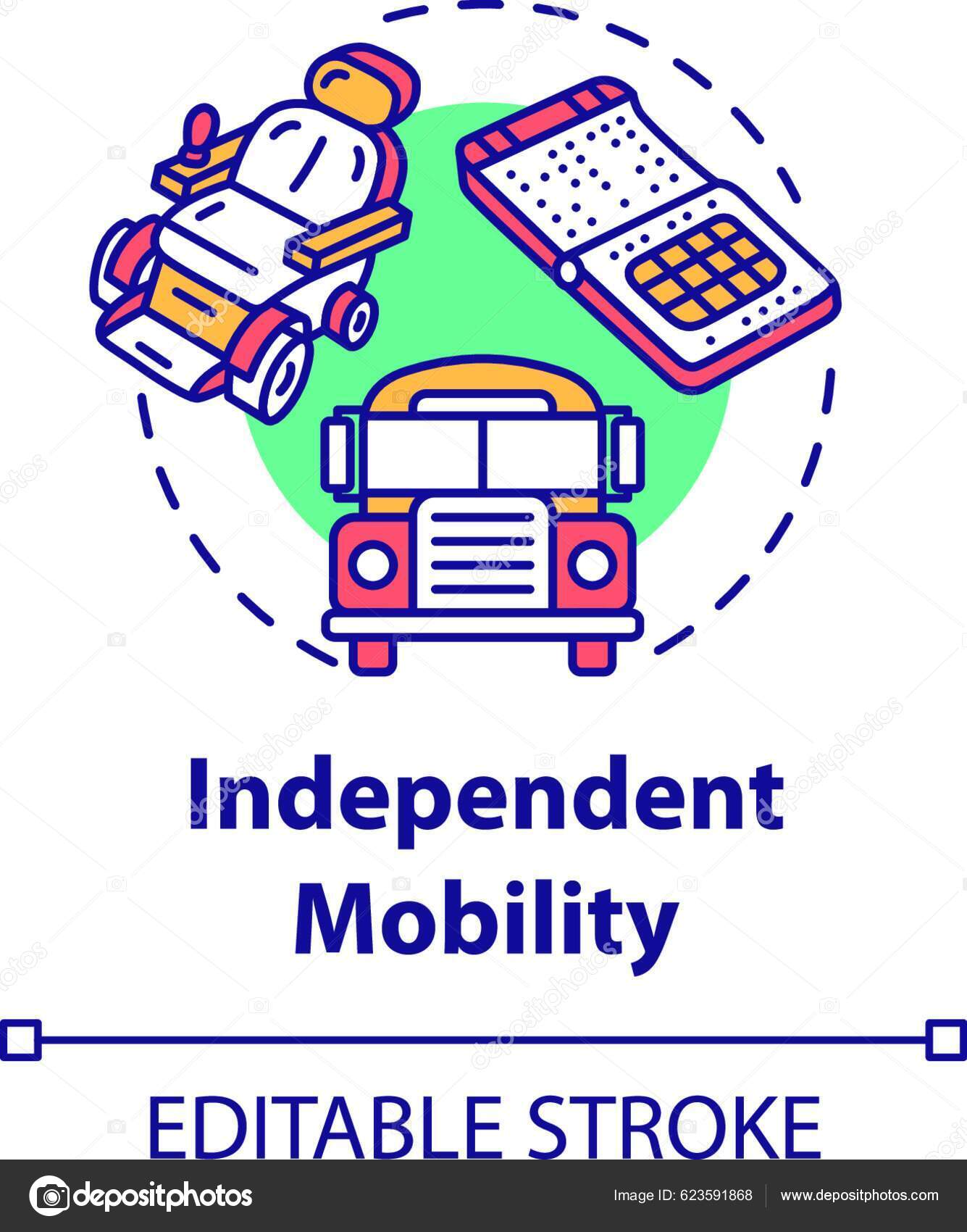 Independent Mobility Concept Icon Transportation People Special Needs ...