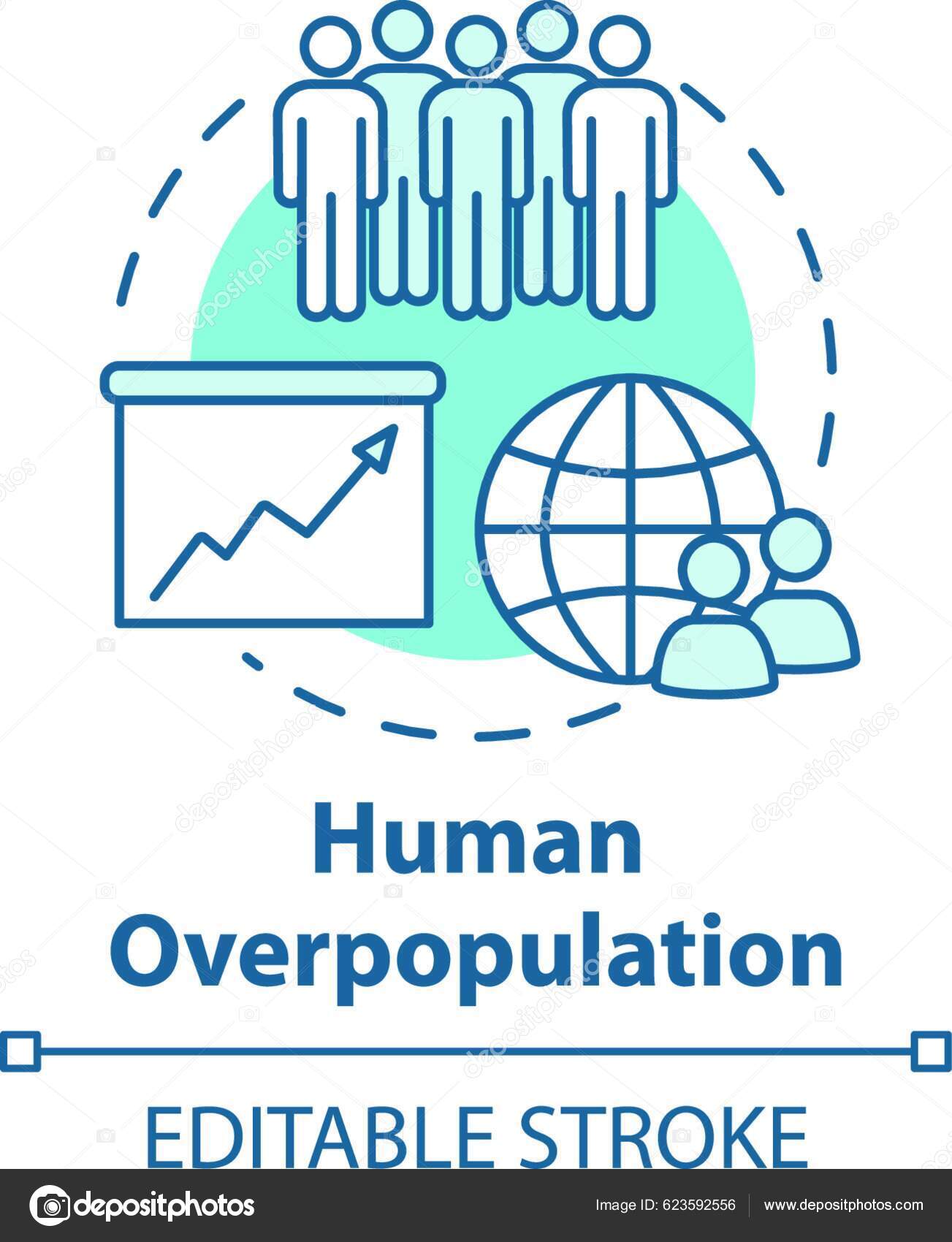 Human Overpopulation Concept Icon Birth Rate Increase International ...
