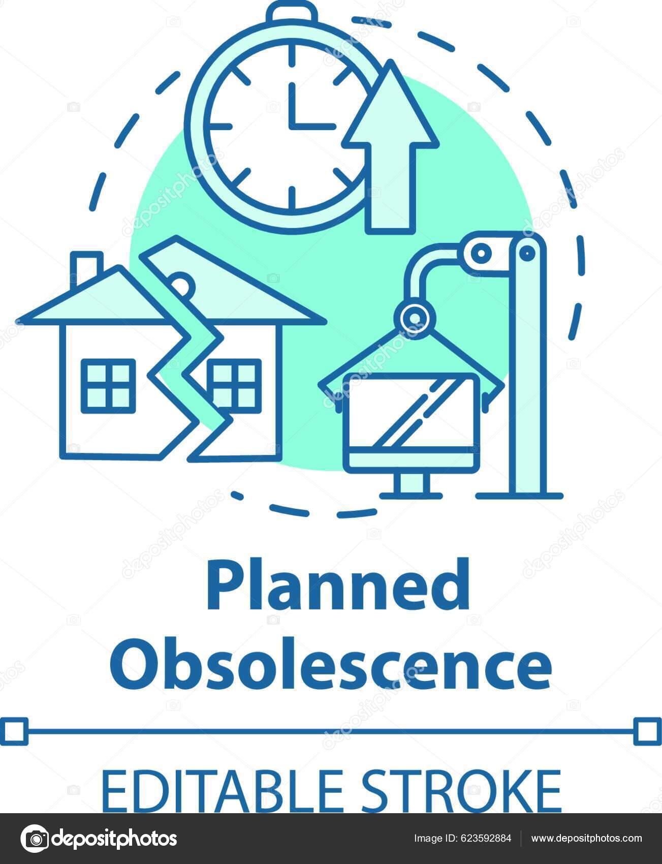 Icono Del Concepto Obsolescencia Planificado Productos Con Periodo Uso ...