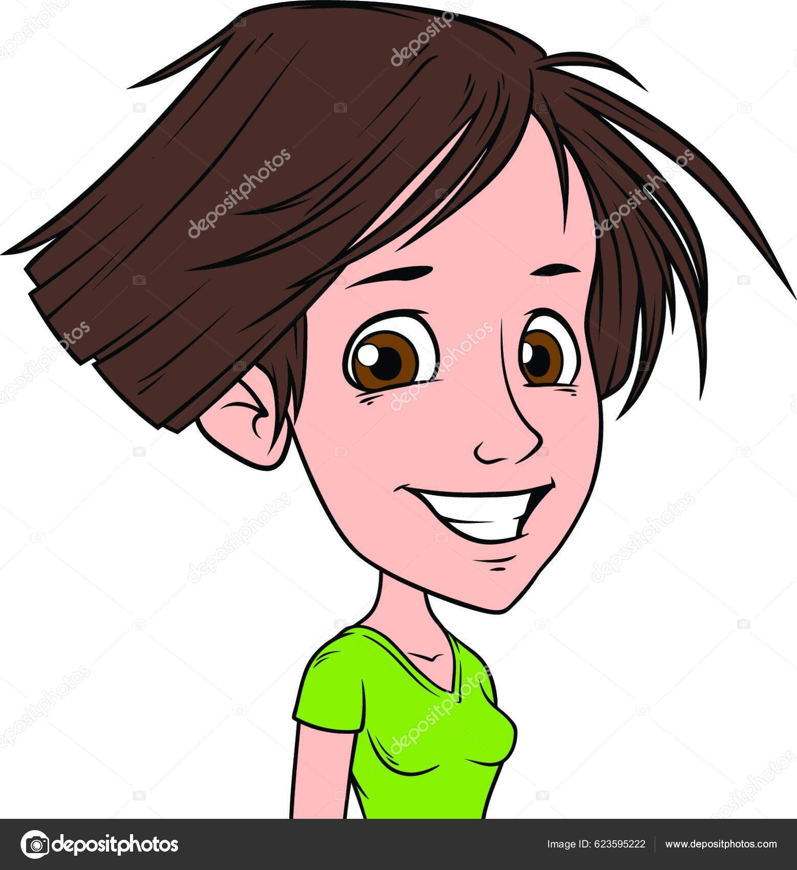 Cartoon Girl Character Portrait Vector Avatar Stock Vector by ©YAY ...