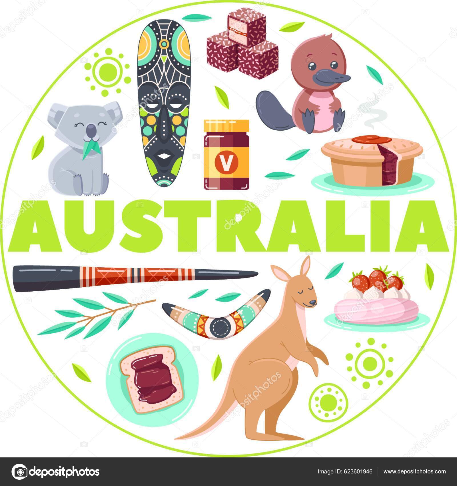 Australia Cartoon Background Stock Vector by ©YAY_Images 623601946