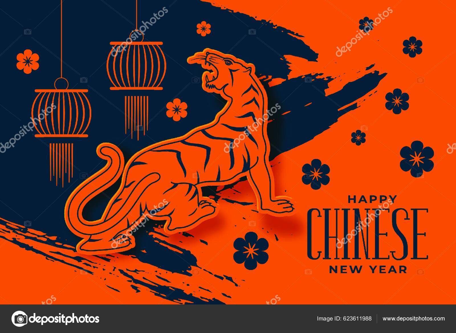 Chinese New Year Tiger 2022 Background Stock Vector by ©YAY_Images ...