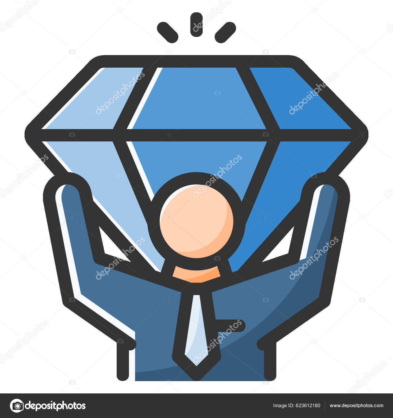 Self Motivation Icon Vector Outline Color Style Isolated White ...