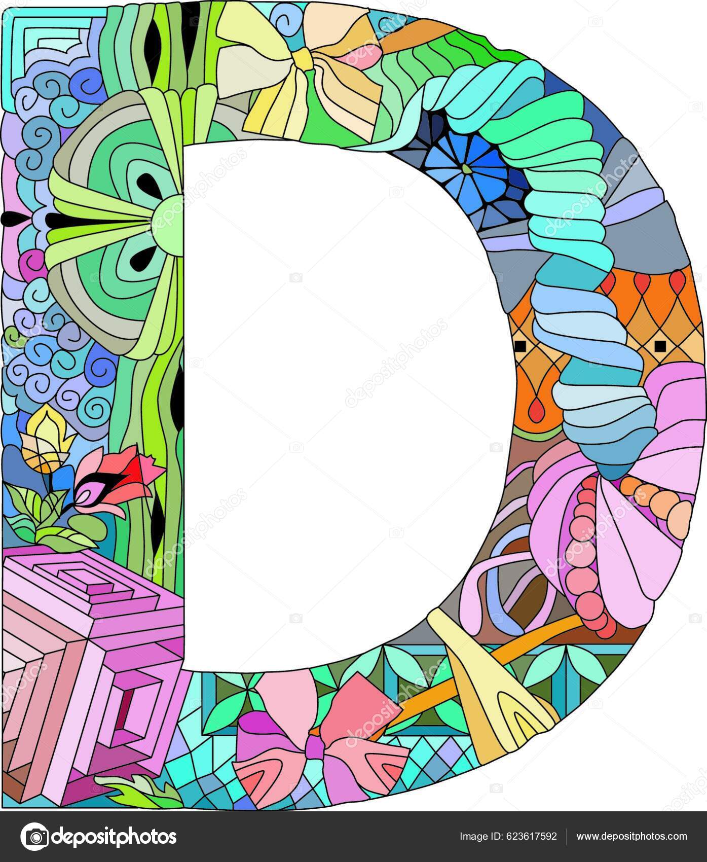 Letter Monogram Engraving Design Vector Illustration Stock Vector by ...