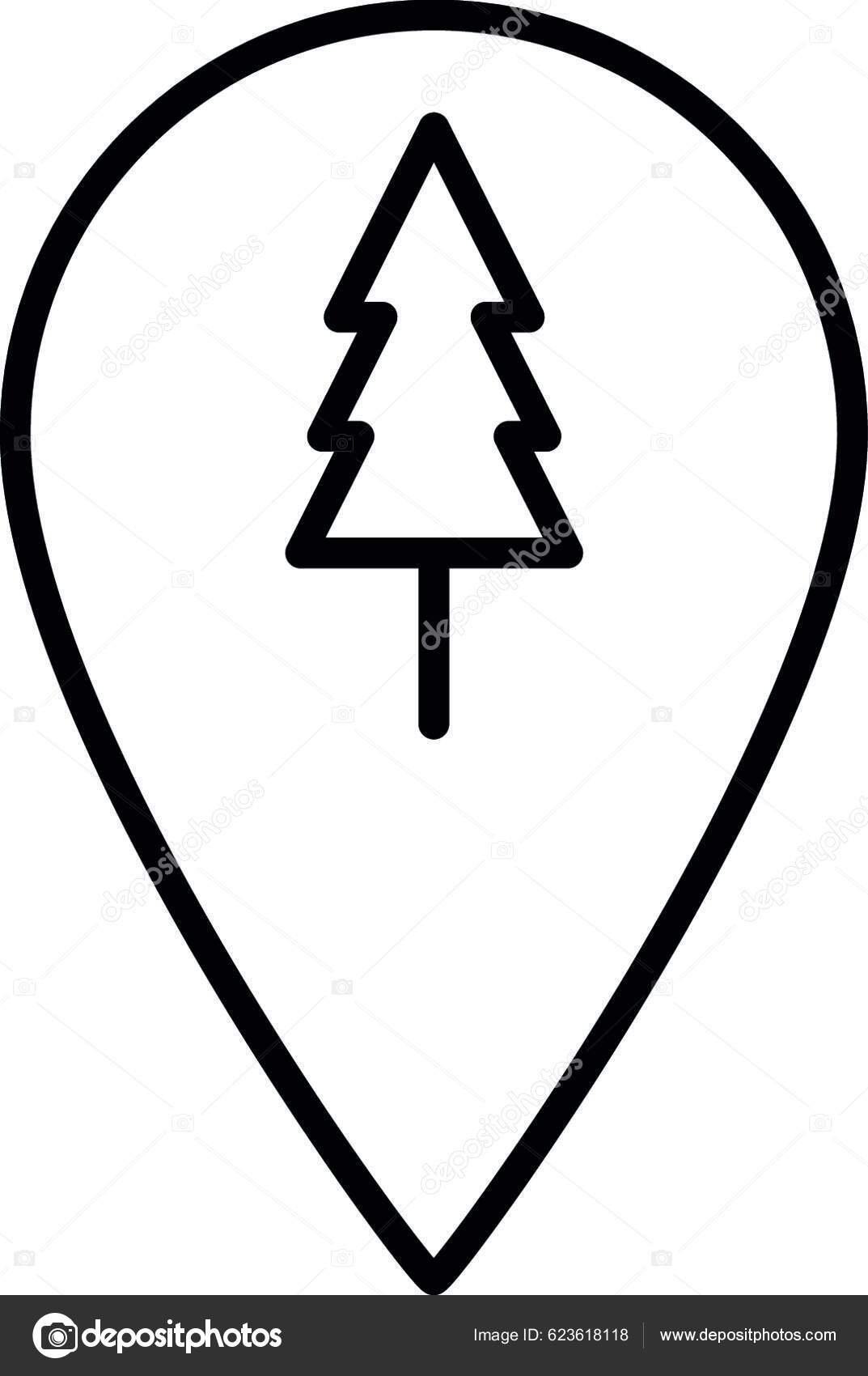 Forest Location Outline Icon Vector Stock Vector by ©YAY_Images 623618118