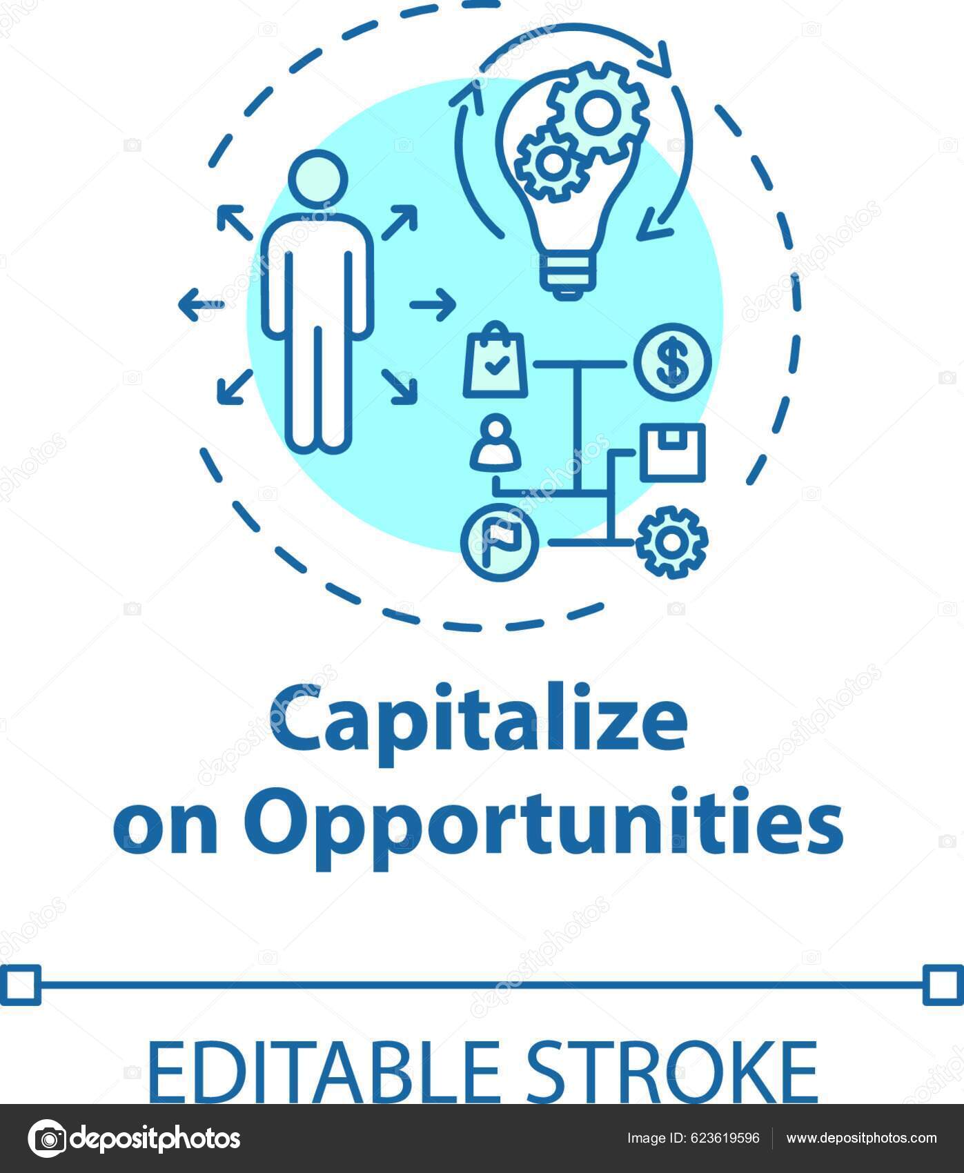 Capitalize Opportunities Concept Icon Set Strategy Efficient ...