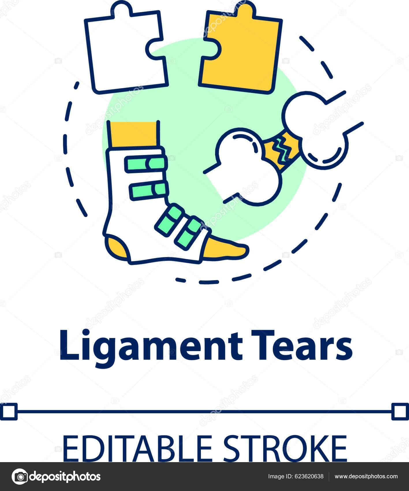 Ligament Tears Concept Icon Muscle Injury Tendon Rupture First Aid ...
