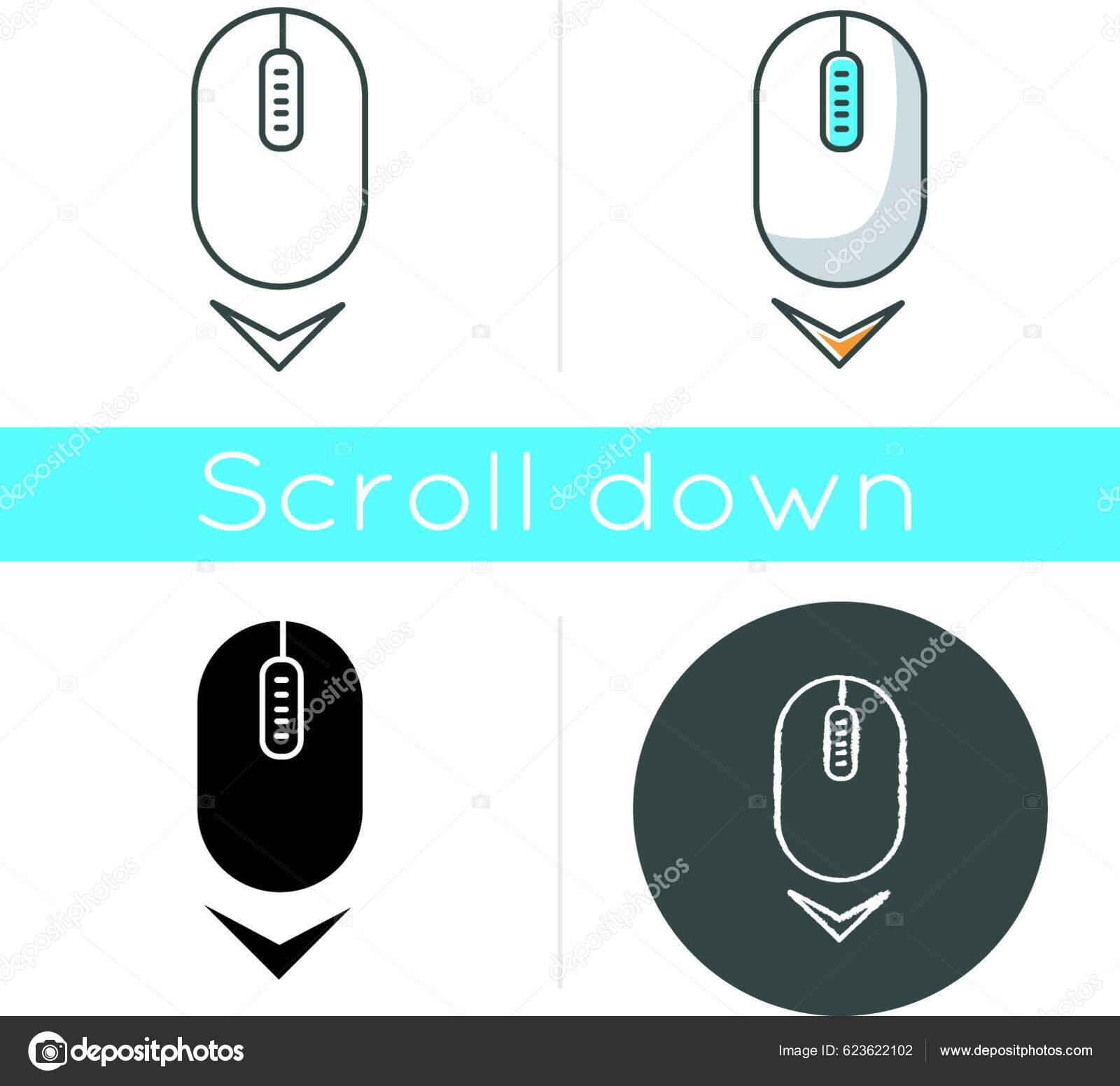 Scrolling Mouse Icon Arrowhead Indicator Internet Page Browsing Cursor Modern Stock Vector by ...