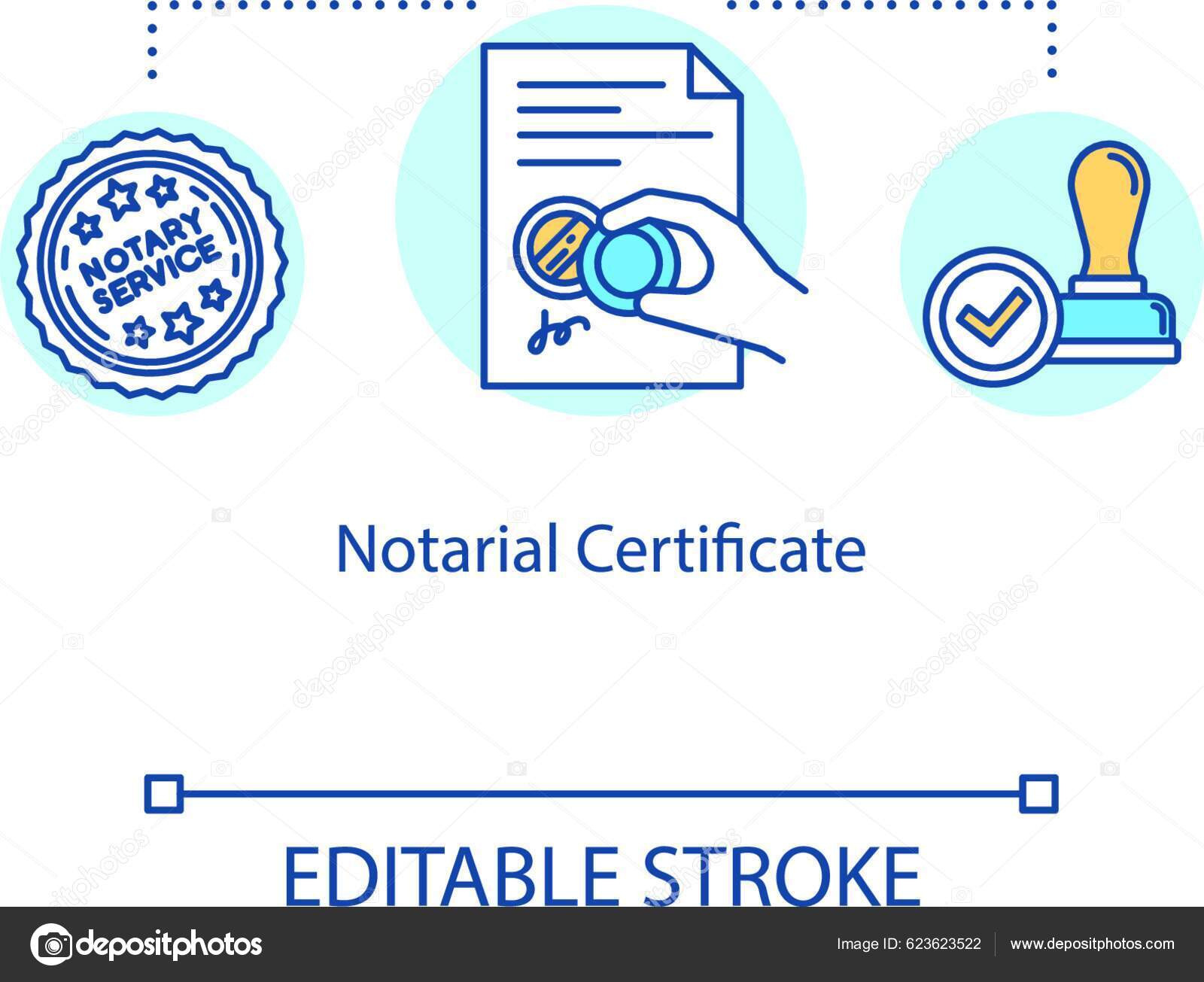Notarial Certificate Concept Icon Notarization Official Papers ...