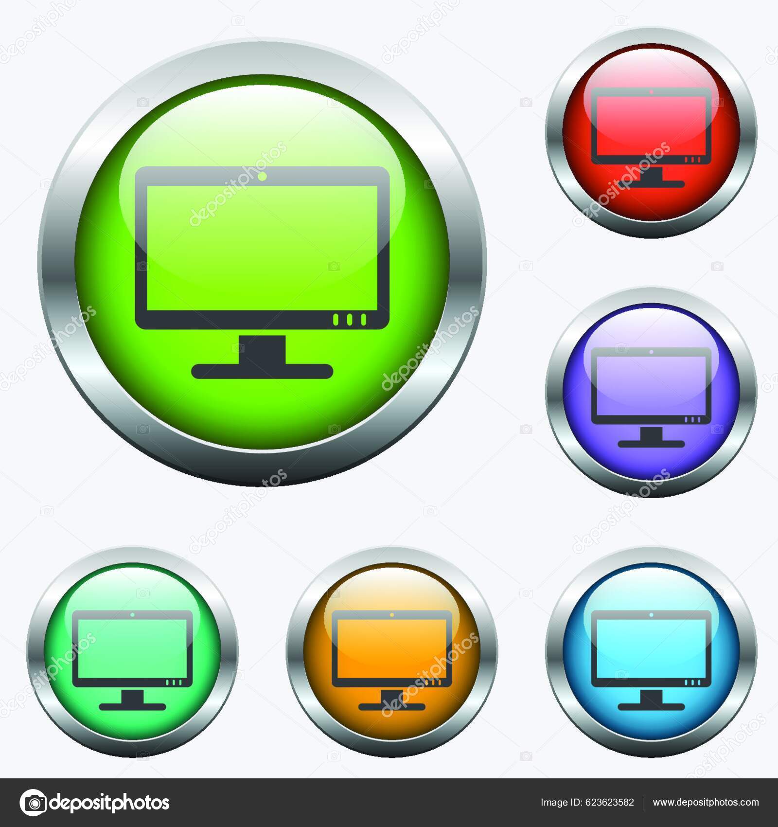 Computer Monitor Glass Buttons Stock Vector by ©YAY_Images 623623582