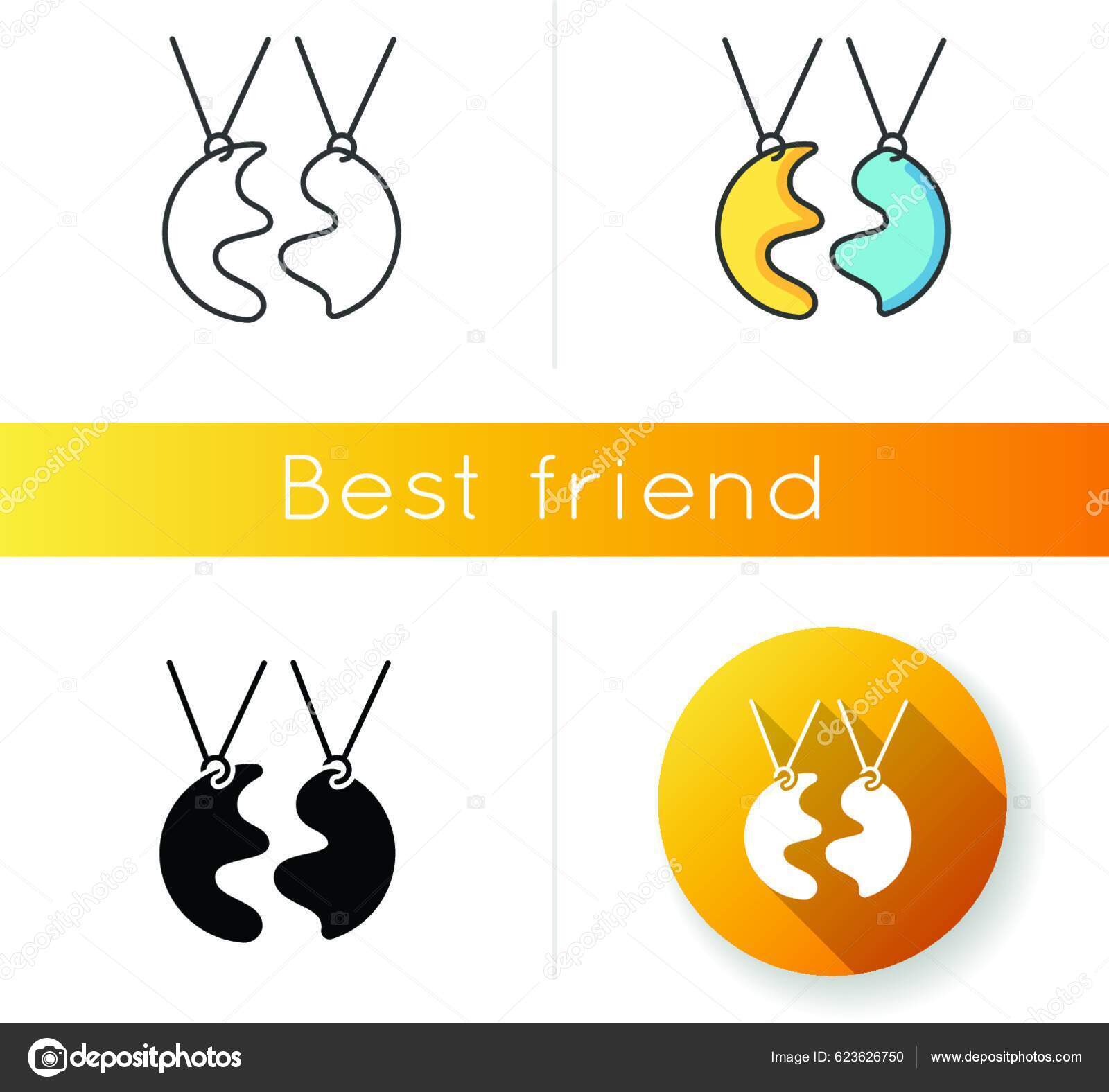 Best Friend Icon Linear Black Rgb Color Styles Strong Interpersonal ...
