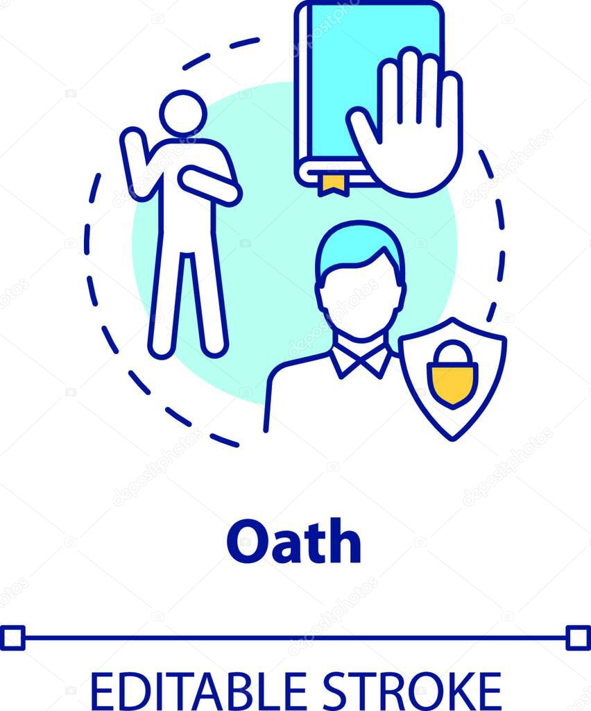 Icono De Concepto De Juramento Haciendo Una Promesa Sobre El Libro