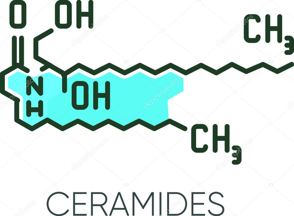 Icono de color RGB de ceramida. Estructura esquelética química. Una ...