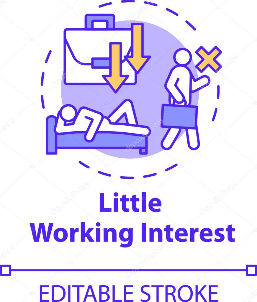 "Icono de concepto de poco interés de trabajo. Perezoso. Empleado ...