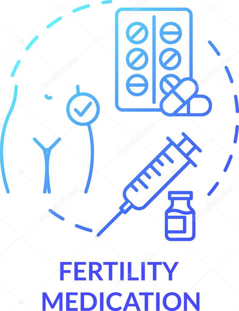Icono Concepto Azul Medicación Fertilidad Ayuda Farmacéutica