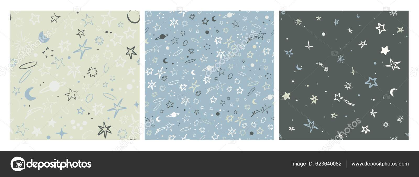 Set Vector Space Seamless Patterns Planets Comets Constellations Stars ... Set Vector Space Seamless Patterns Planets Comets Constellations Stars ...