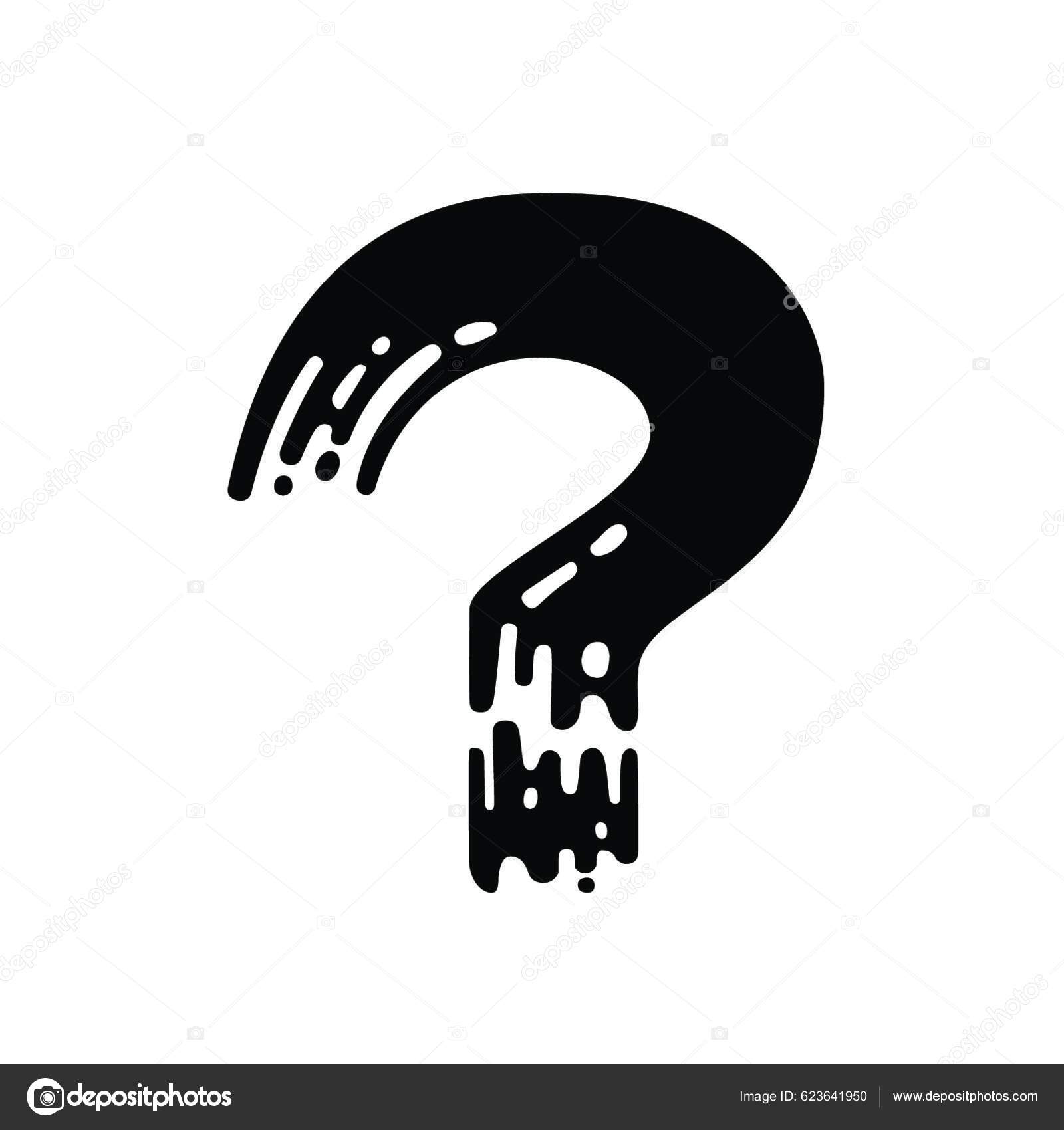 Question Mark Dry Brush Imitation Rough Strokes Textured Font Grunge ...