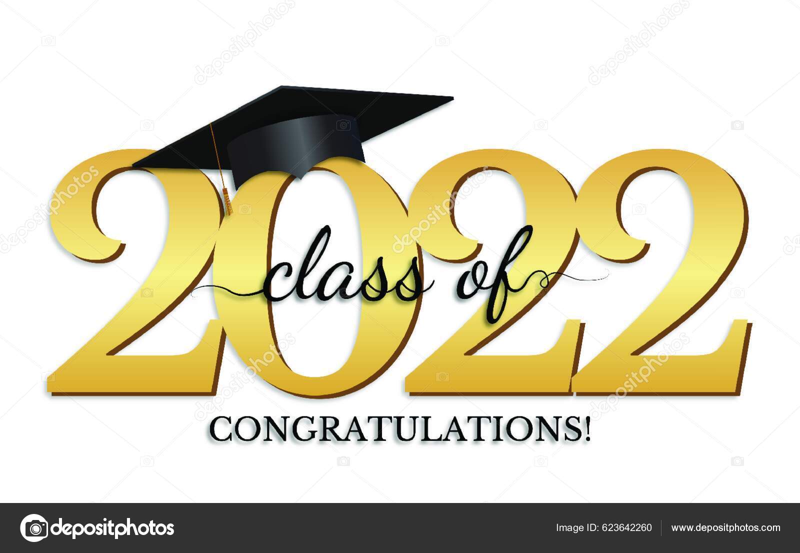 Graduation Class 2022 Greeting Background Vector Illustration Stock ...