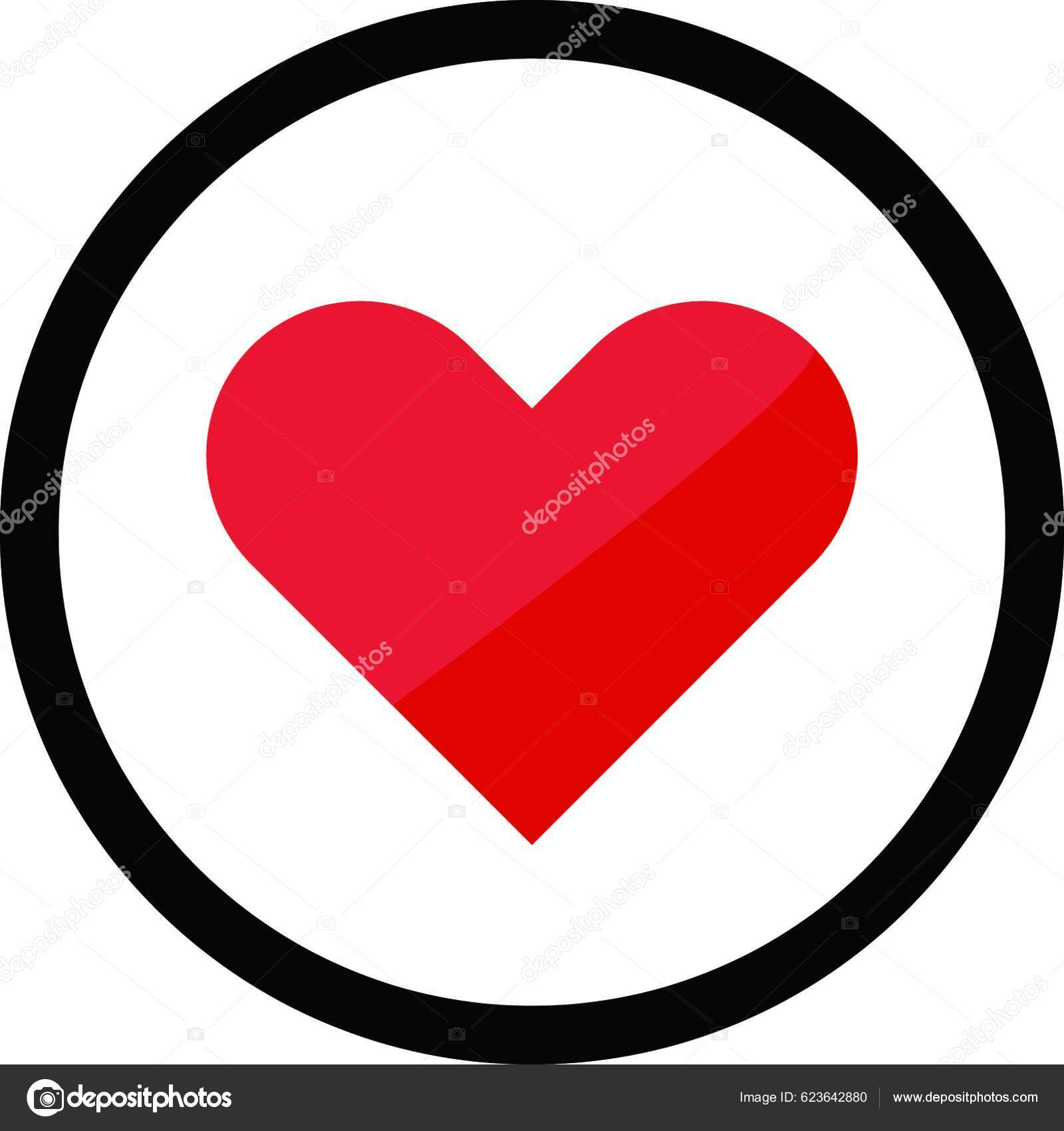 Símbolo Del Corazón Rodeado Por Círculo Negro Vector Vector de stock ...