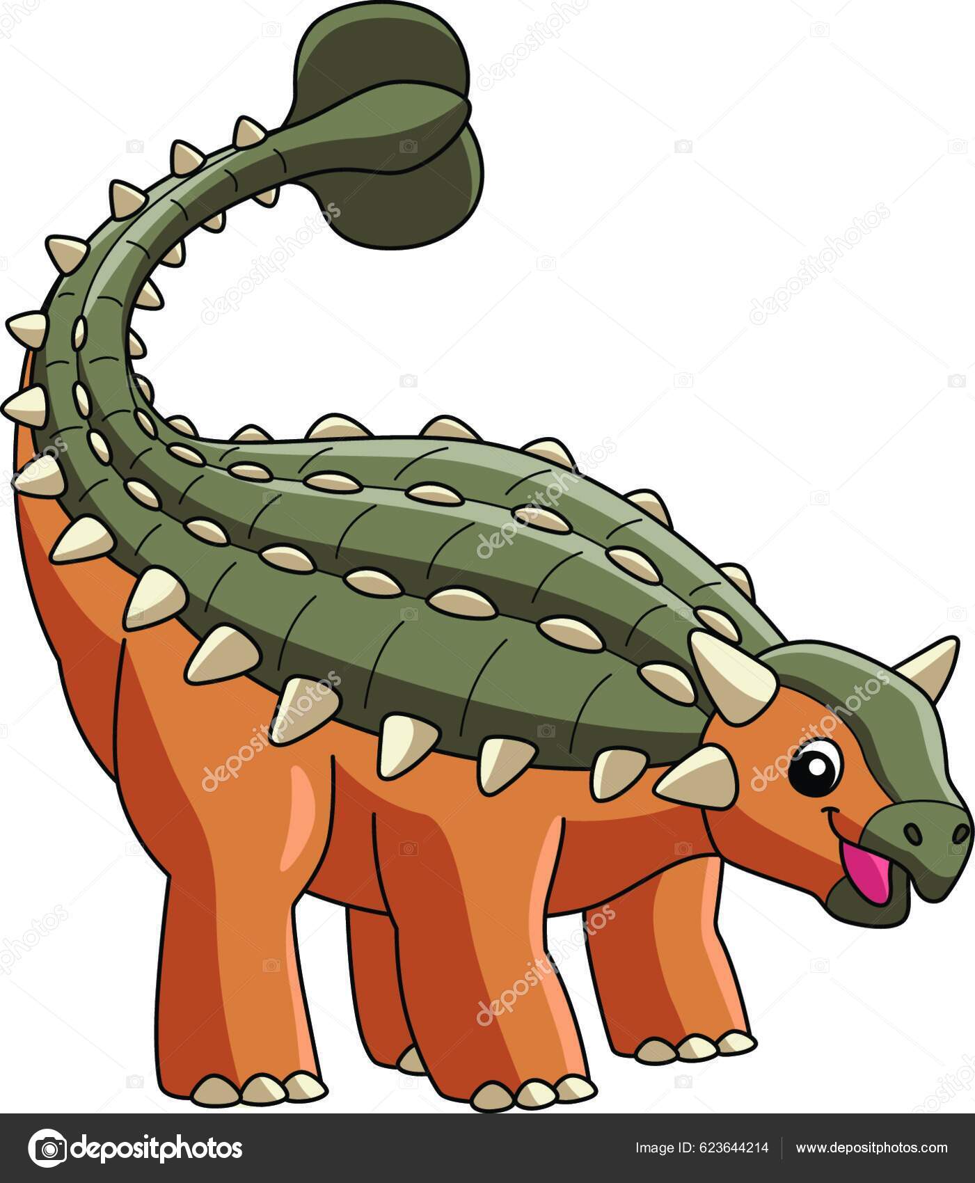 Ankylosaurus Dinosaurie Tecknad Färgad Clipart vektor av ©YAY_Images ...