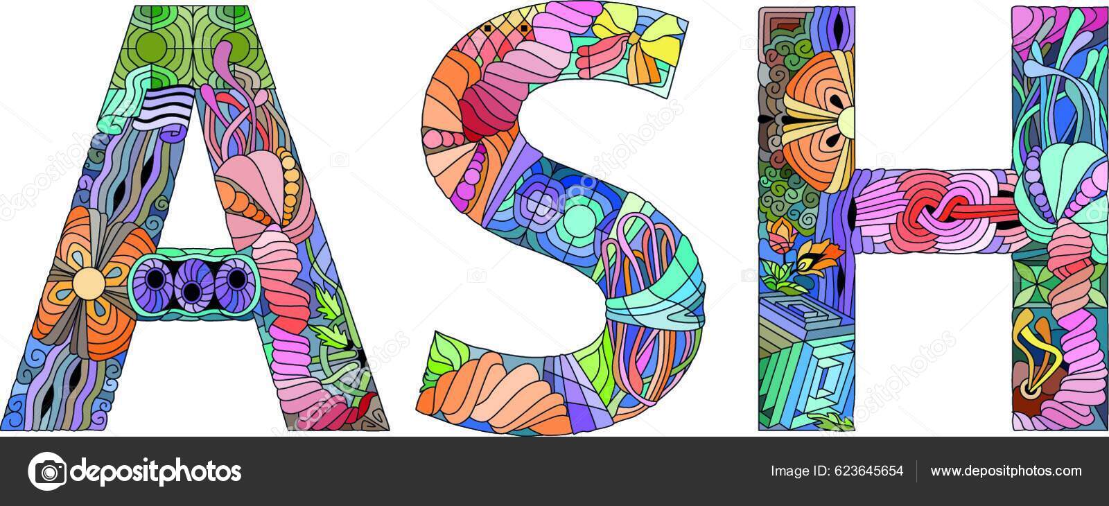 Word Ash Vector Zentangle Object Decoration Stock Vector by ©YAY_Images ...