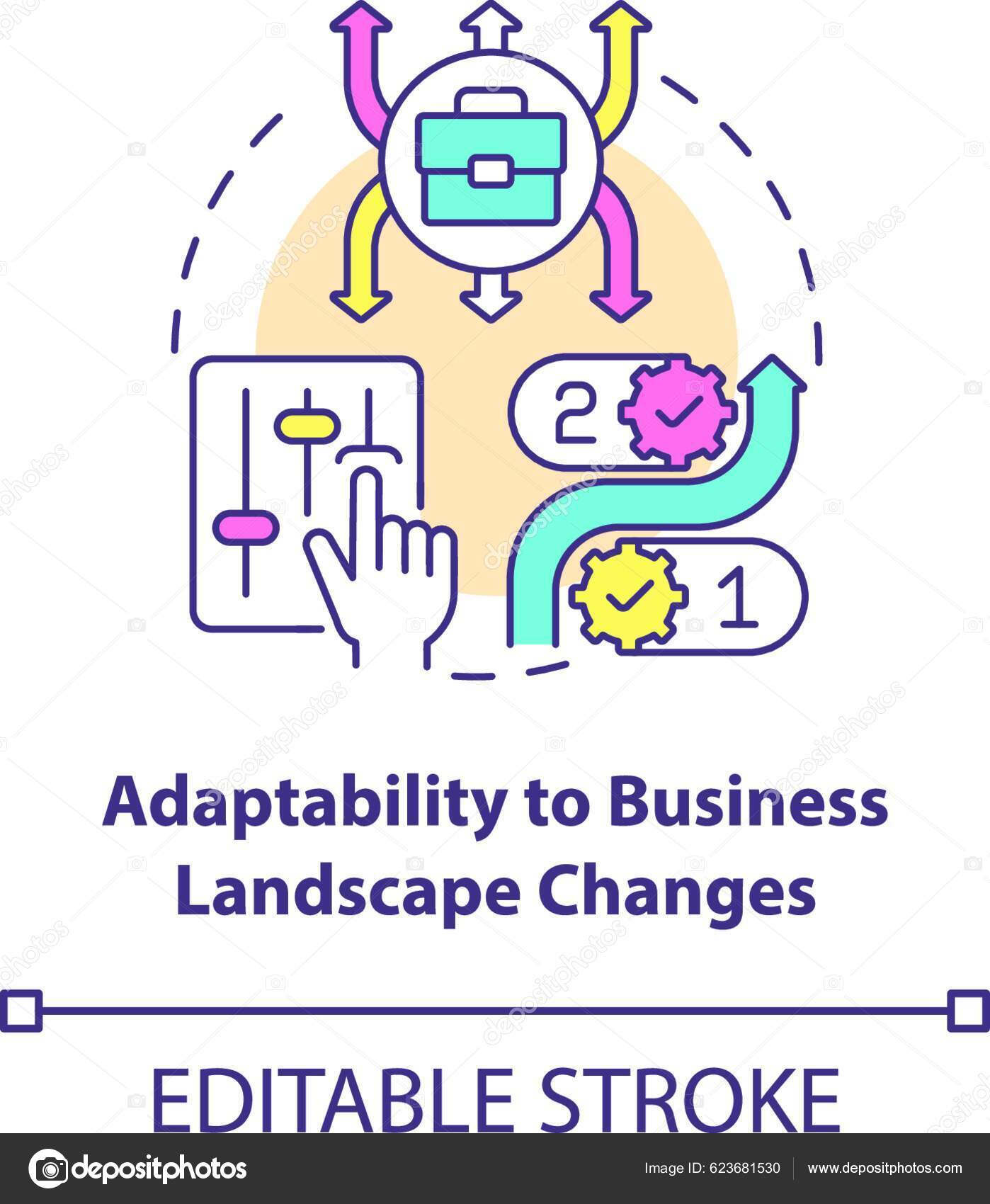 Adaptability Business Landscape Change Concept Icon Stock Vector by ...