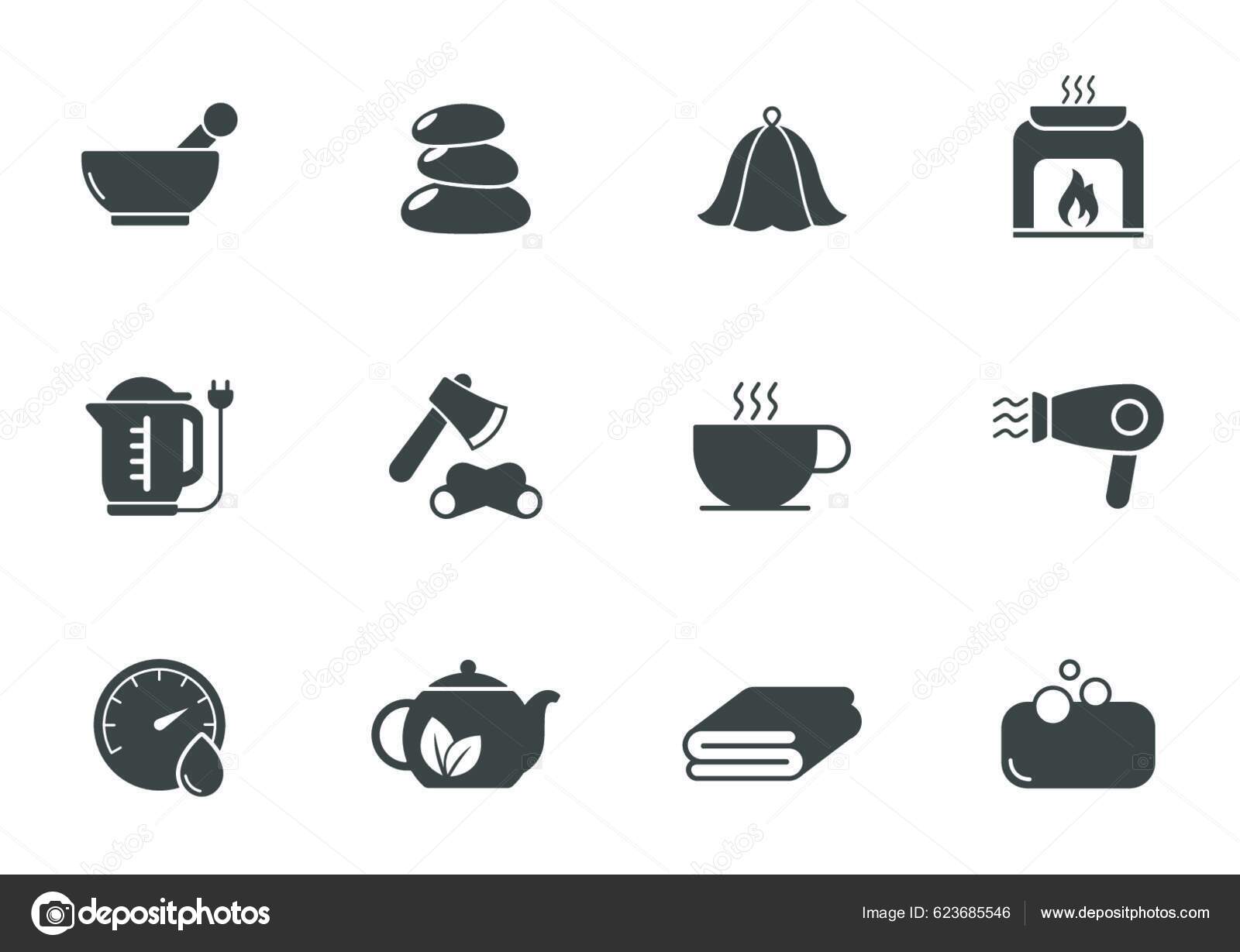 Spa Sauna Silhouette Vector Icons Isolated White Spa Sauna Icon Stock ... Spa Sauna Silhouette Vector Icons Isolated White Spa Sauna Icon Stock ...