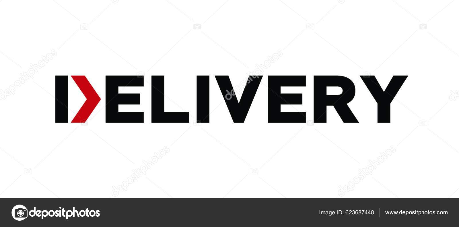 Delivery Logo Lettering Isolated White Delivery Black Vector Lettering ...