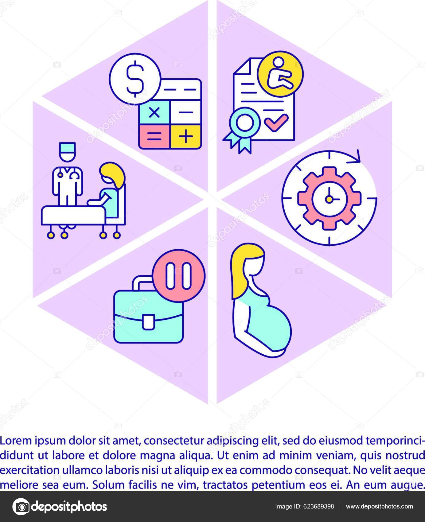 Maternity Leave Concept Line Icons Text Stock Vector by ©YAY_Images ...