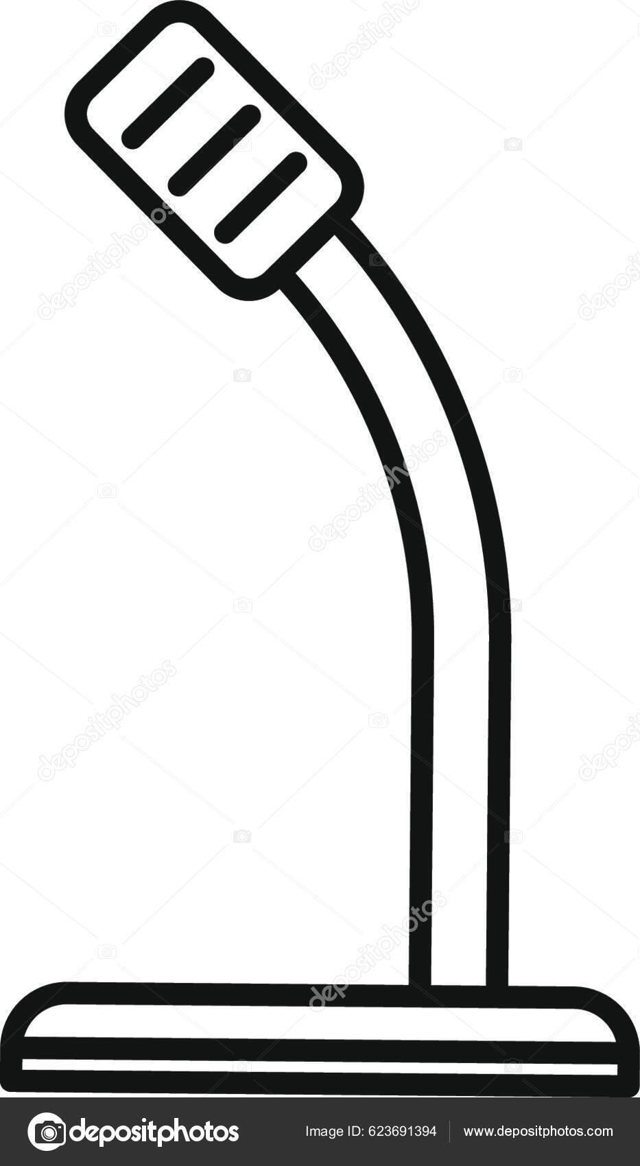 Gooseneck Microphone Table Top Mic Icon Conference Speaking Tool Stock ...