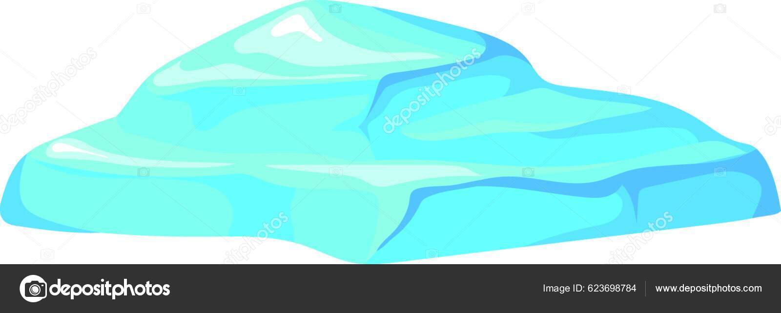 Ice Surface Snow Piece Cartoon Froze Pole Icon Flat Vector Stock Vector ...